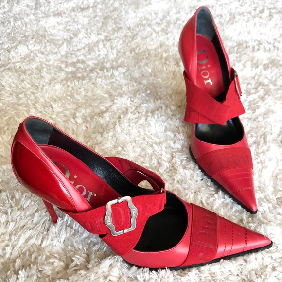 Dior | Shoes | Dior Vintage Rasta Red Heels | Poshmark
